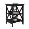 Gracie Oaks Oxford Small Side Table With UV Lacquered Surface And X-Leg ...