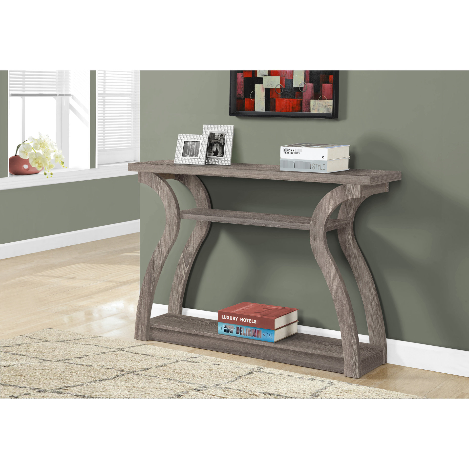 Lark Manor™ Taupe Accent Table For Home - Contemporary Console With ...