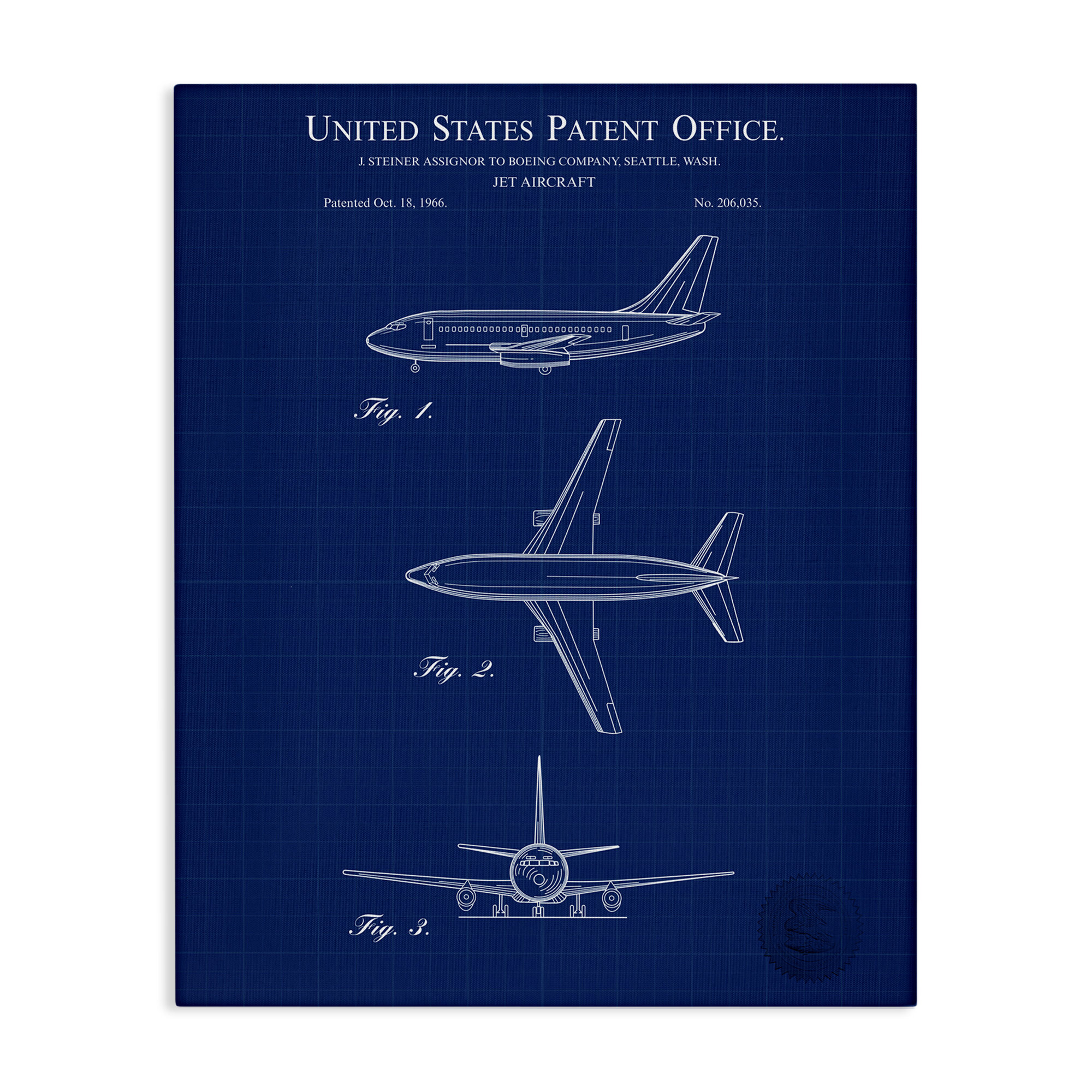 Williston Forge Jet Aircraft Blueprint Canvas Wall Art by Karl Hronek ...