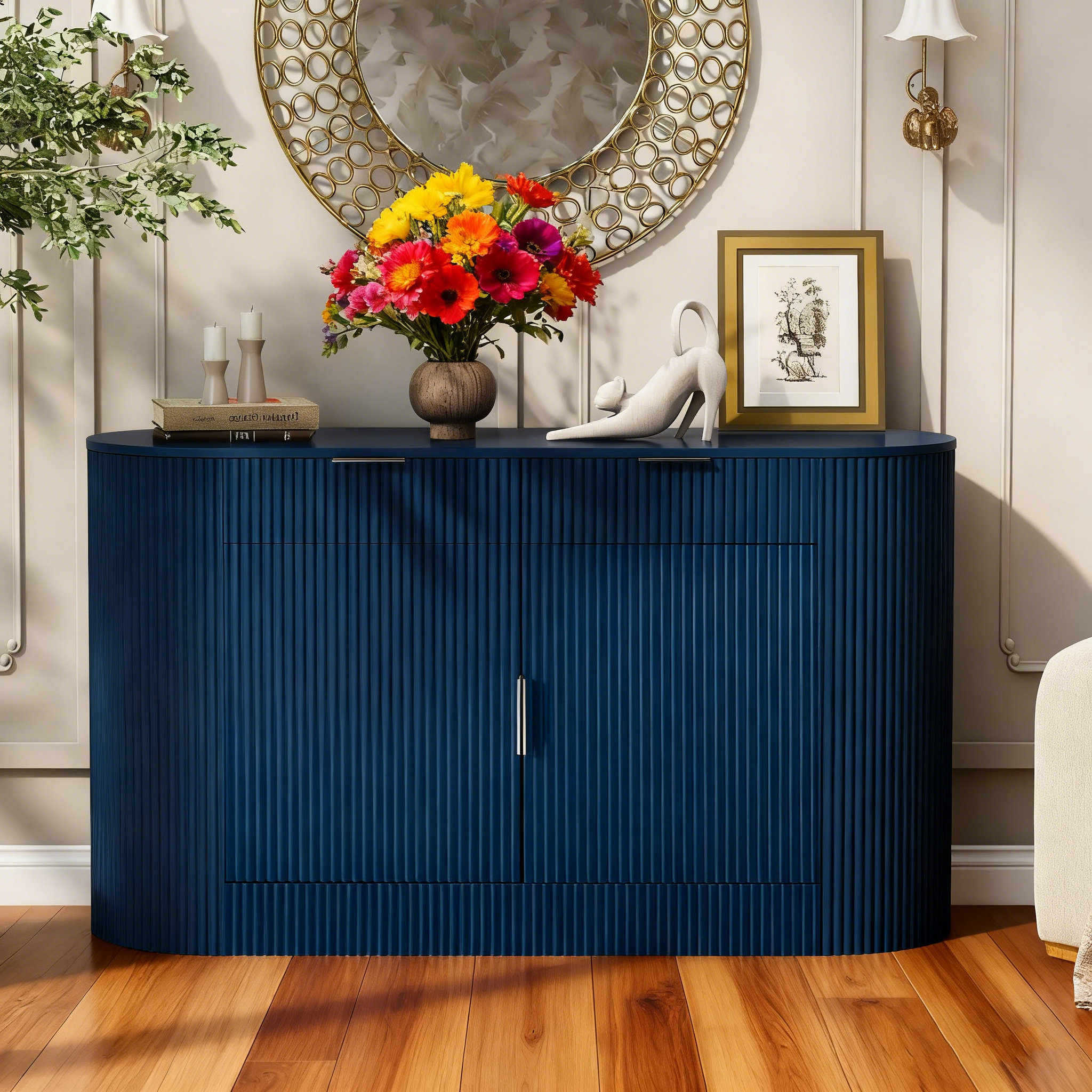 Latitude Run® Modern Buffet Cabinet, Coffee Bar Cabinet With 2 Drawers ...