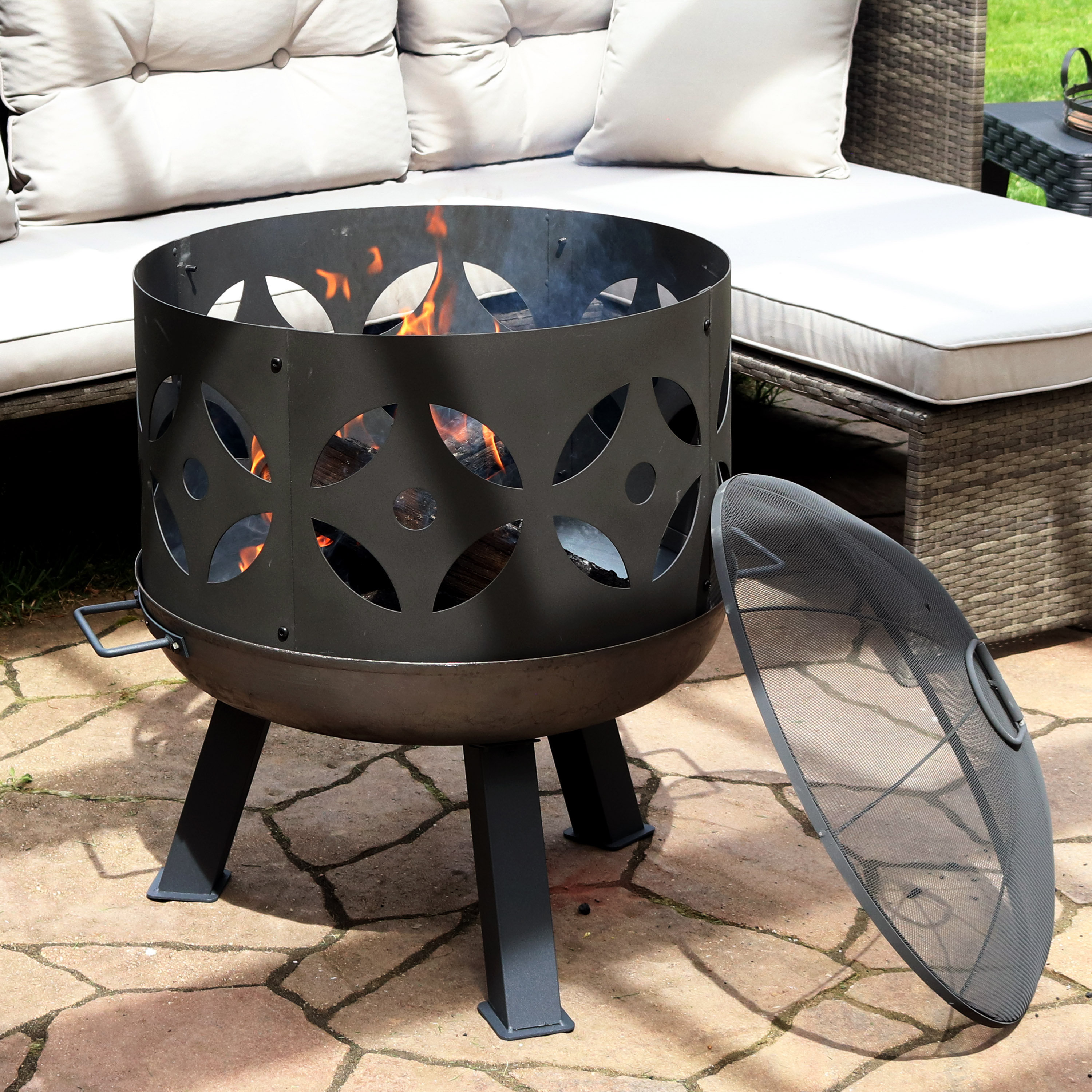 Union Rustic Budde Outdoor Cast Iron Wood Burning Fire Pit & Reviews ...