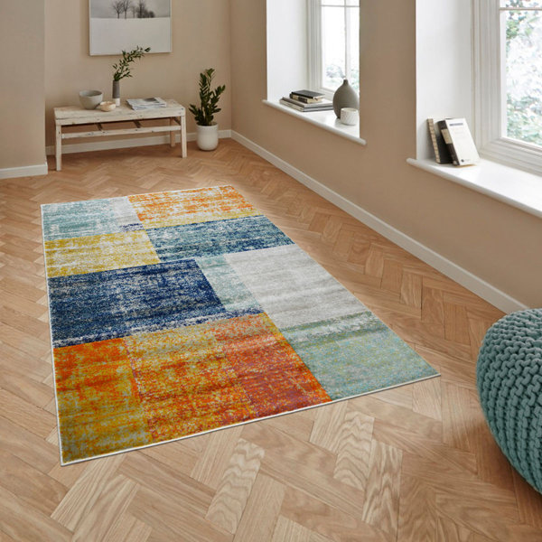 Ivy Bronx Tuller Blue/Orange/Yellow Rug | Wayfair.co.uk