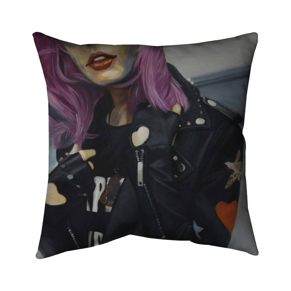 Begin Edition International Inc. Young Punk Woman Square Throw Pillow ...