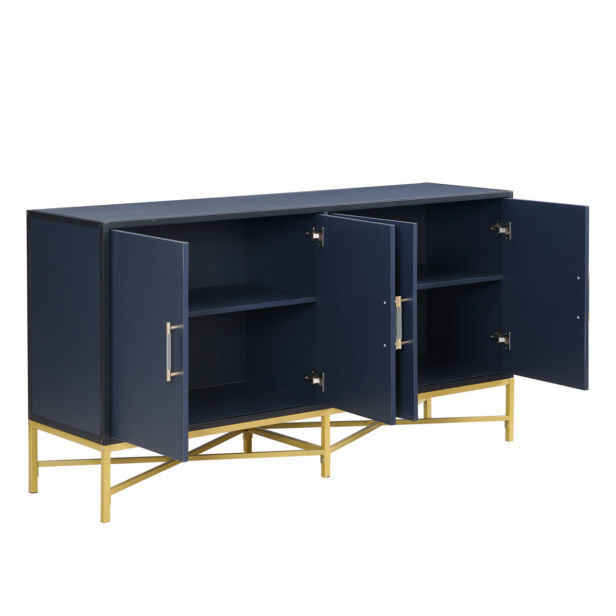 Mercer41 Modern Sideboard – Versatile Four-Door Design With Metal And ...
