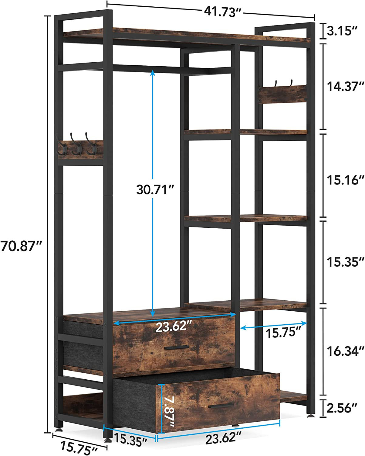 HONGYAN 41.7" Clothes Racks & Garment Racks & Reviews | Wayfair