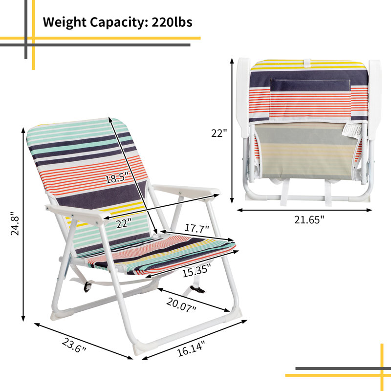 Arlmont & Co. Ruggirello Folding Beach Chair | Wayfair