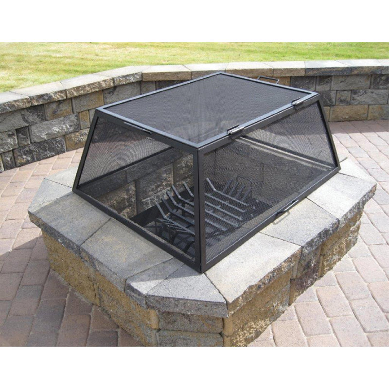 Master Flame Carbon Steel Square Fire Pit Spark Screen | Wayfair