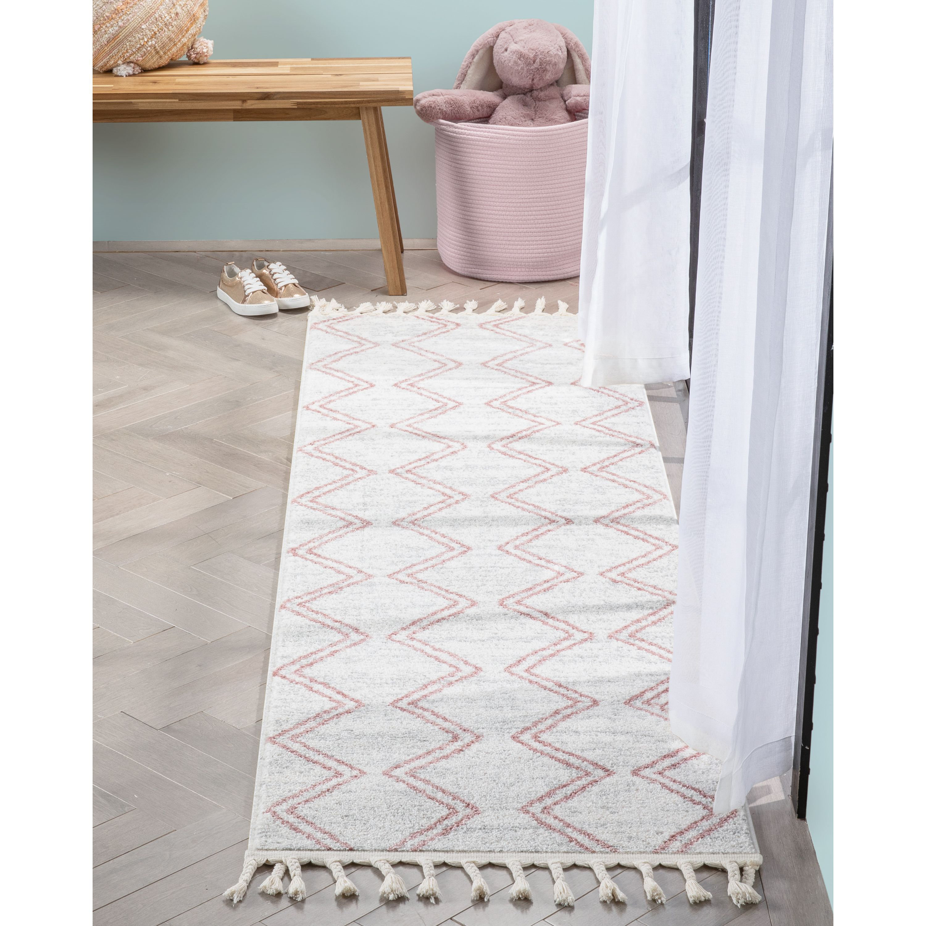 Union Rustic Anupuma Geometric Stripes Pattern Stain-Resistant Area Rug ...