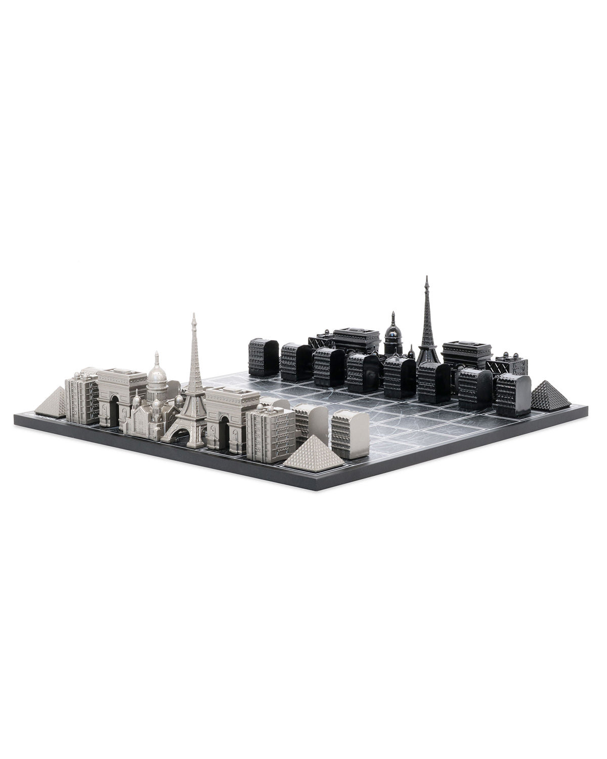 Skyline Chess Chess Set Stainless Steel PARIS with Paris Map Board ...