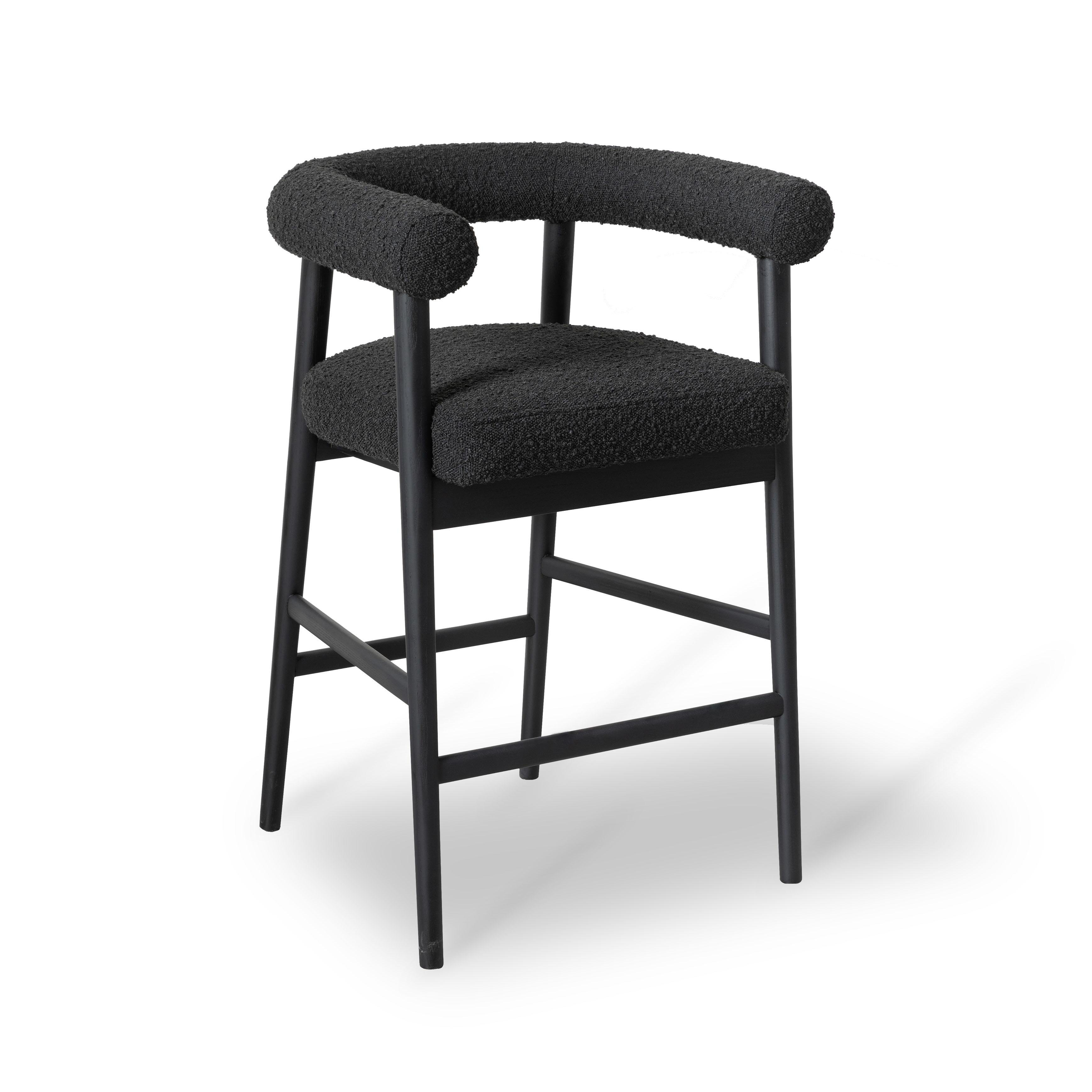Ebern Designs Lowther Spara Performance Boucle Counter Stool | Wayfair