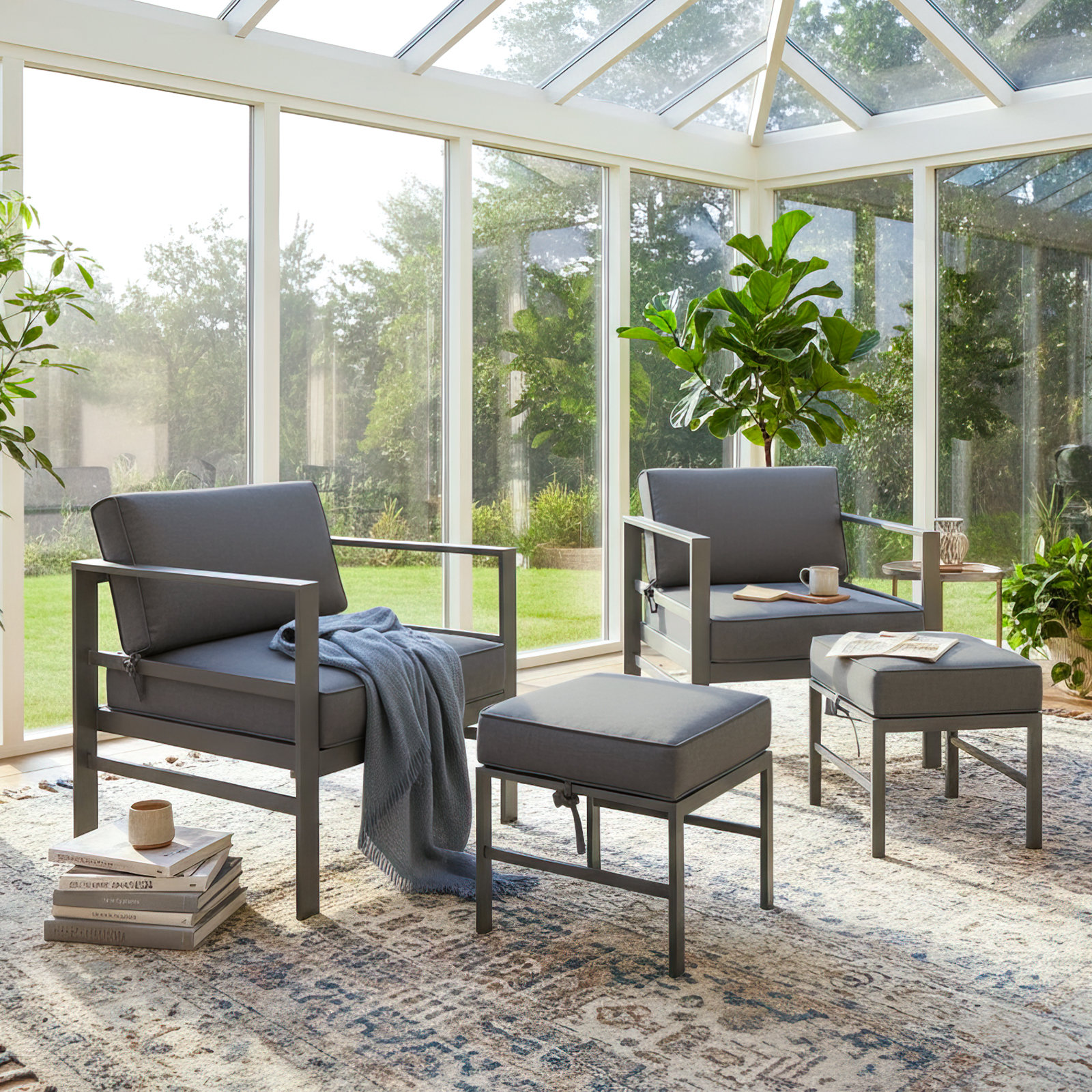 Latitude Run® 2 - Person Patio Conversation Sets With Cushions | Wayfair