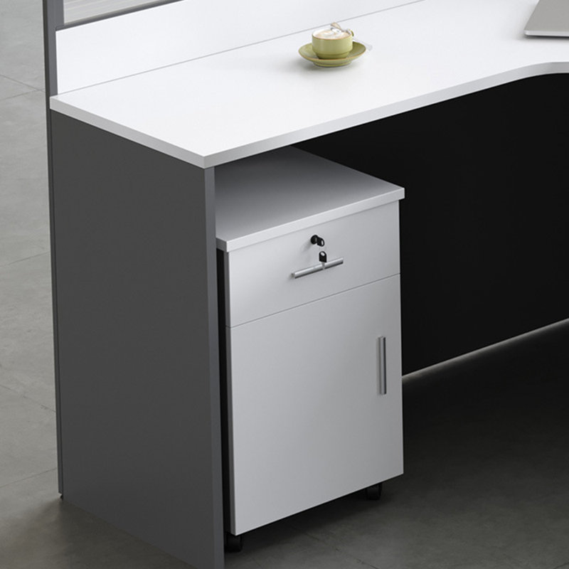 AWENOX Modern Office Desk With Privacy Screen Rectangle 6 Person ...