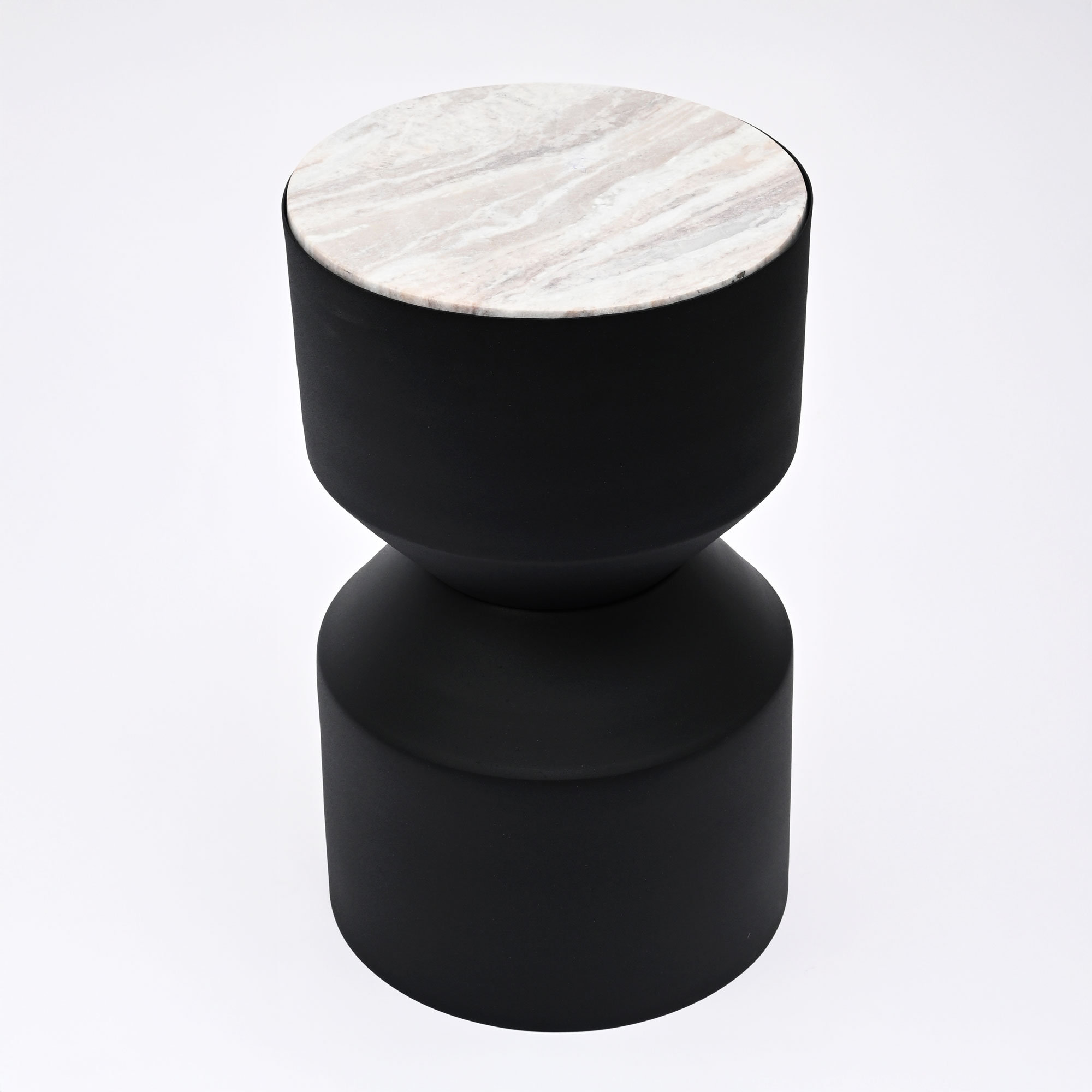Metro Lane Modern Geometric Marble Drum Side Table | Wayfair.co.uk