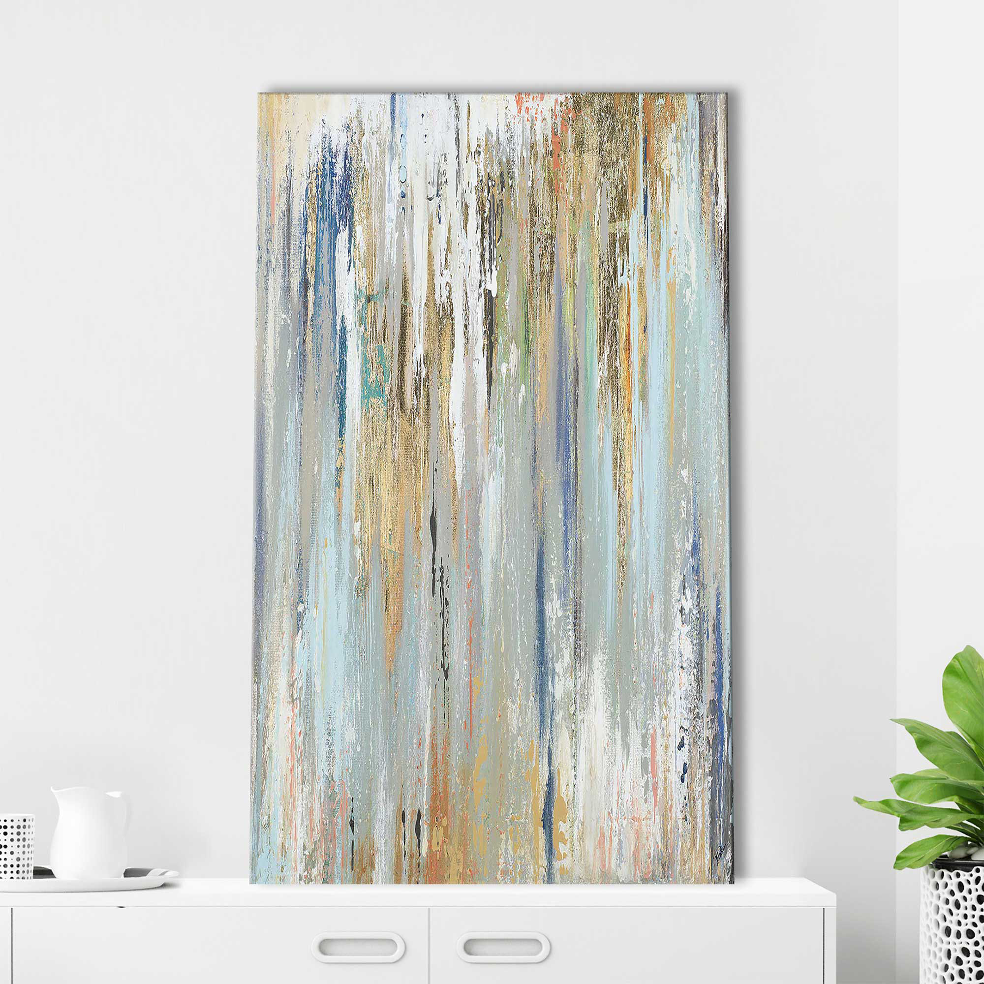 Brayden Studio Blue Gold Illusion - Painting - Wayfair Canada