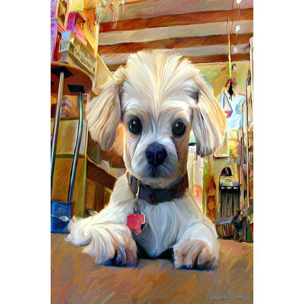 Marlow Home Co. Mazel Dog by Robert McClintock - Wrapped Canvas Art ...