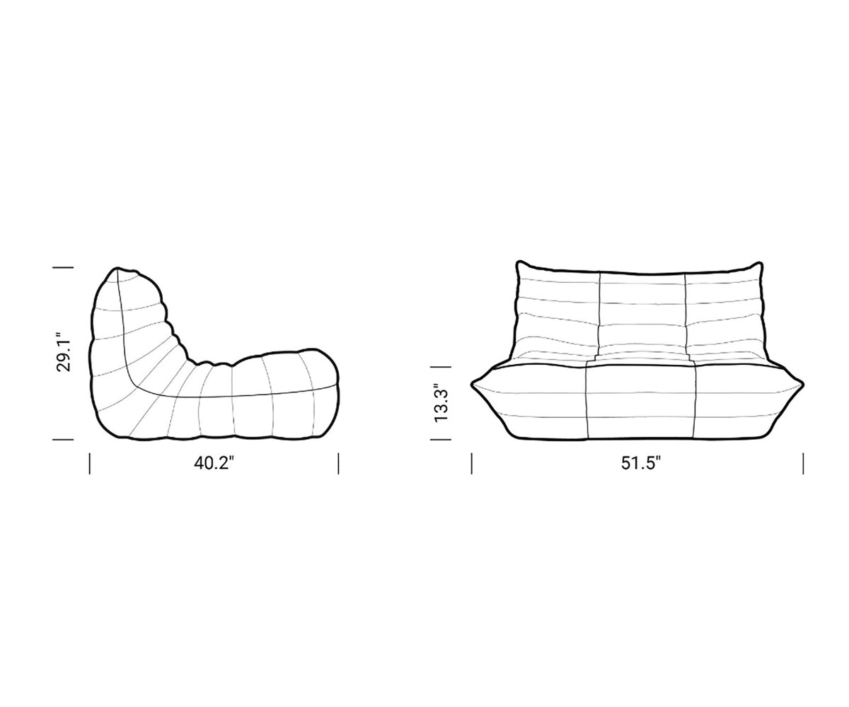 Trule Abbie 51.5'' Loveseat Sofa Lazy Sofa Bean Bag Sofa Floor Chair ...