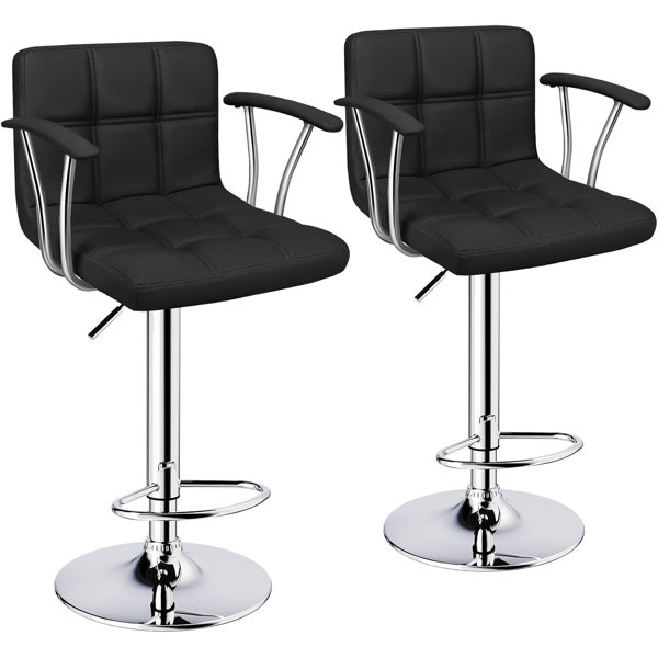 Orren Ellis Bar Stools Set Of 2,Armrest Adjustable Swivel Barstools ...
