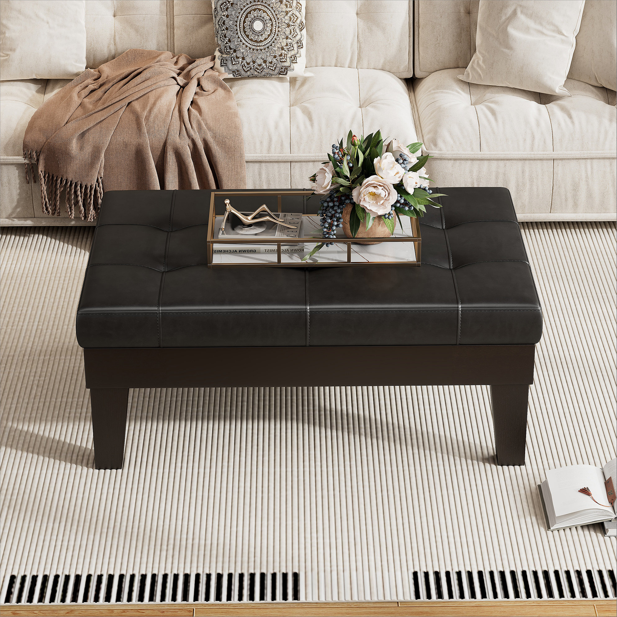 Winston Porter CHATHAM OTTOMAN WITH DRAWER | Wayfair