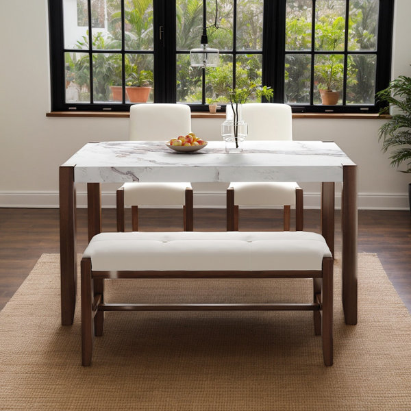 Ivy Bronx 4-Piece Dining Table Set, 46" Modern Dining Table Set For 4 ...