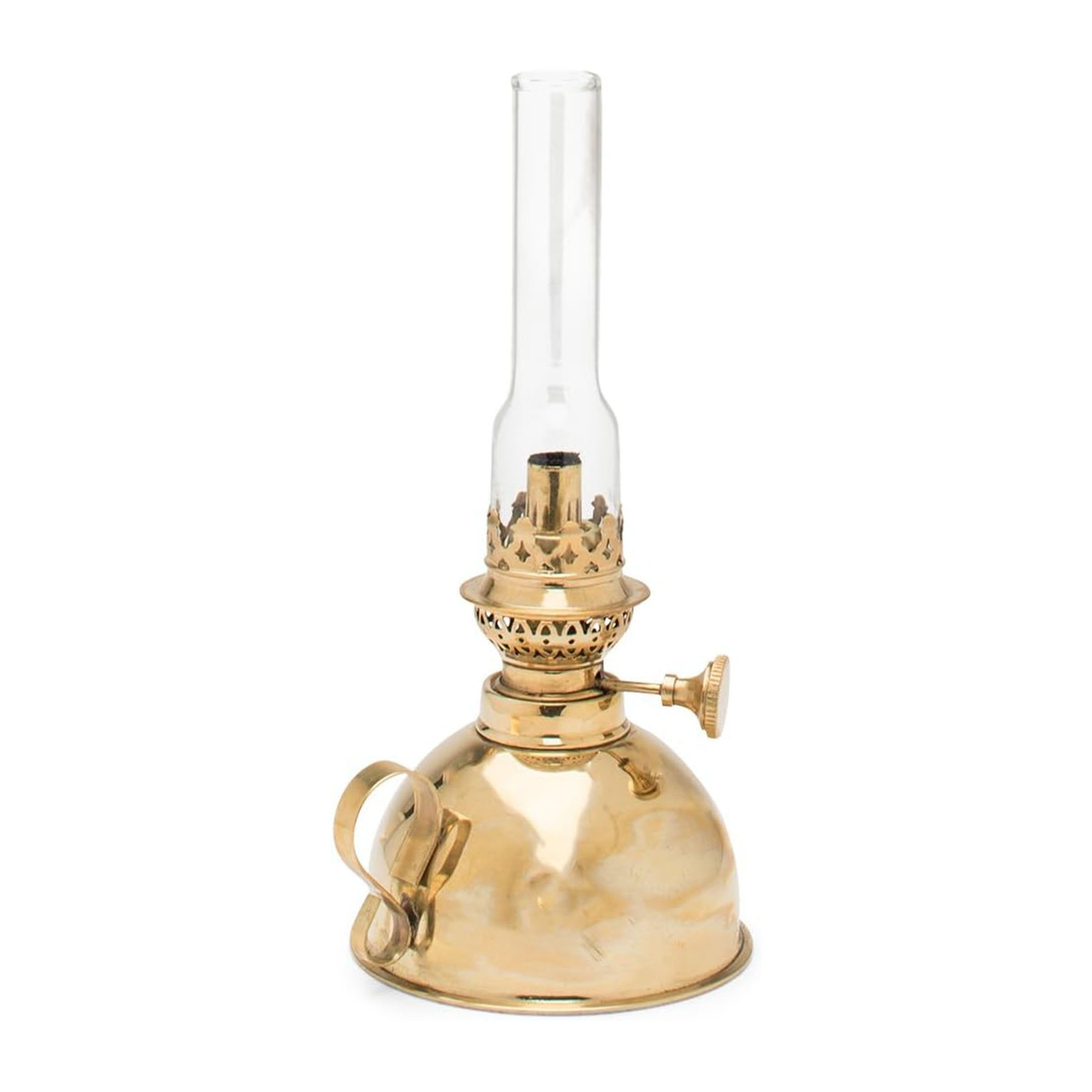 Kings County Tools Oil Lamp - 9” Tall Lamp with Antique-Style Brass ...