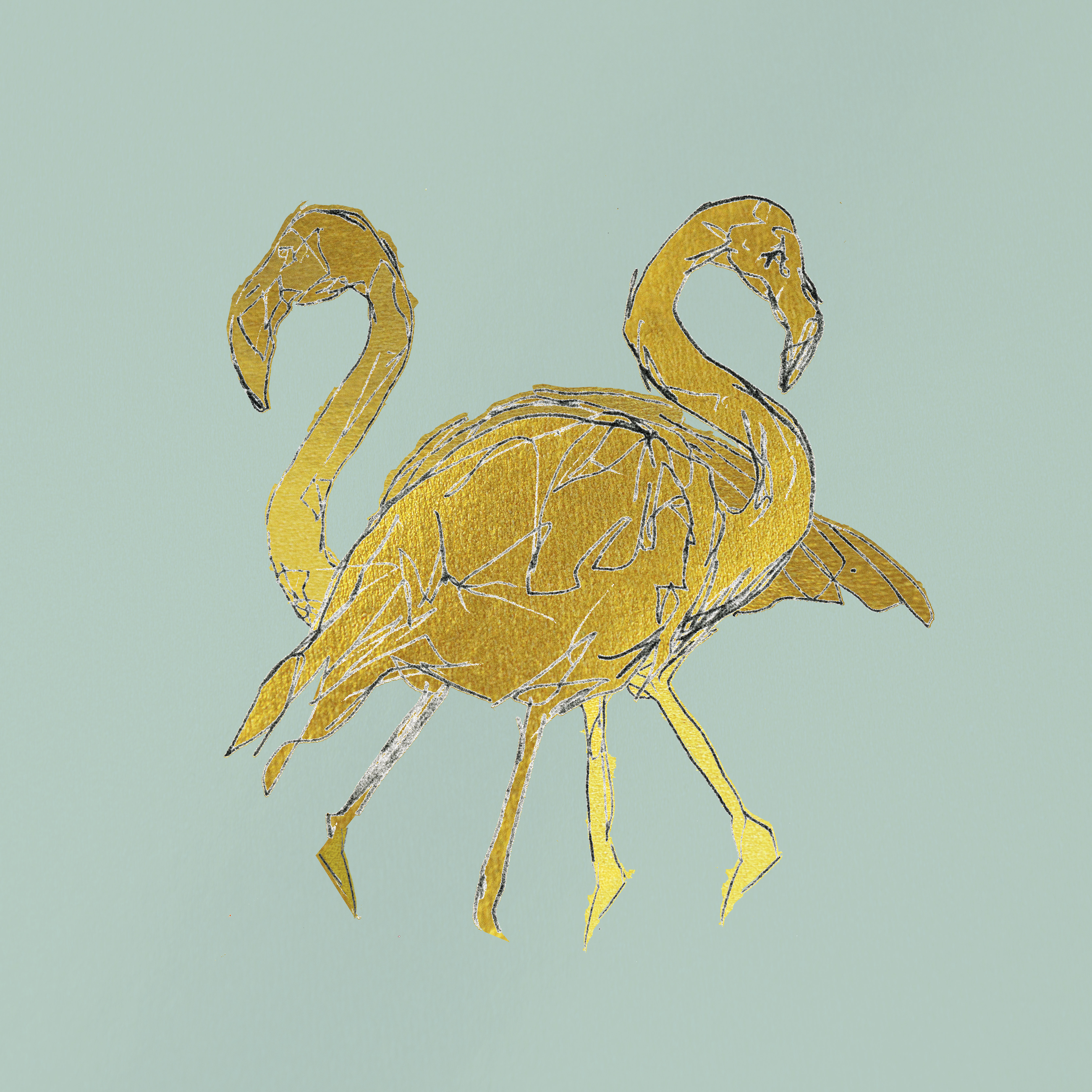 Bay Isle Home™ Golden Flamingo IV On Canvas Print | Wayfair