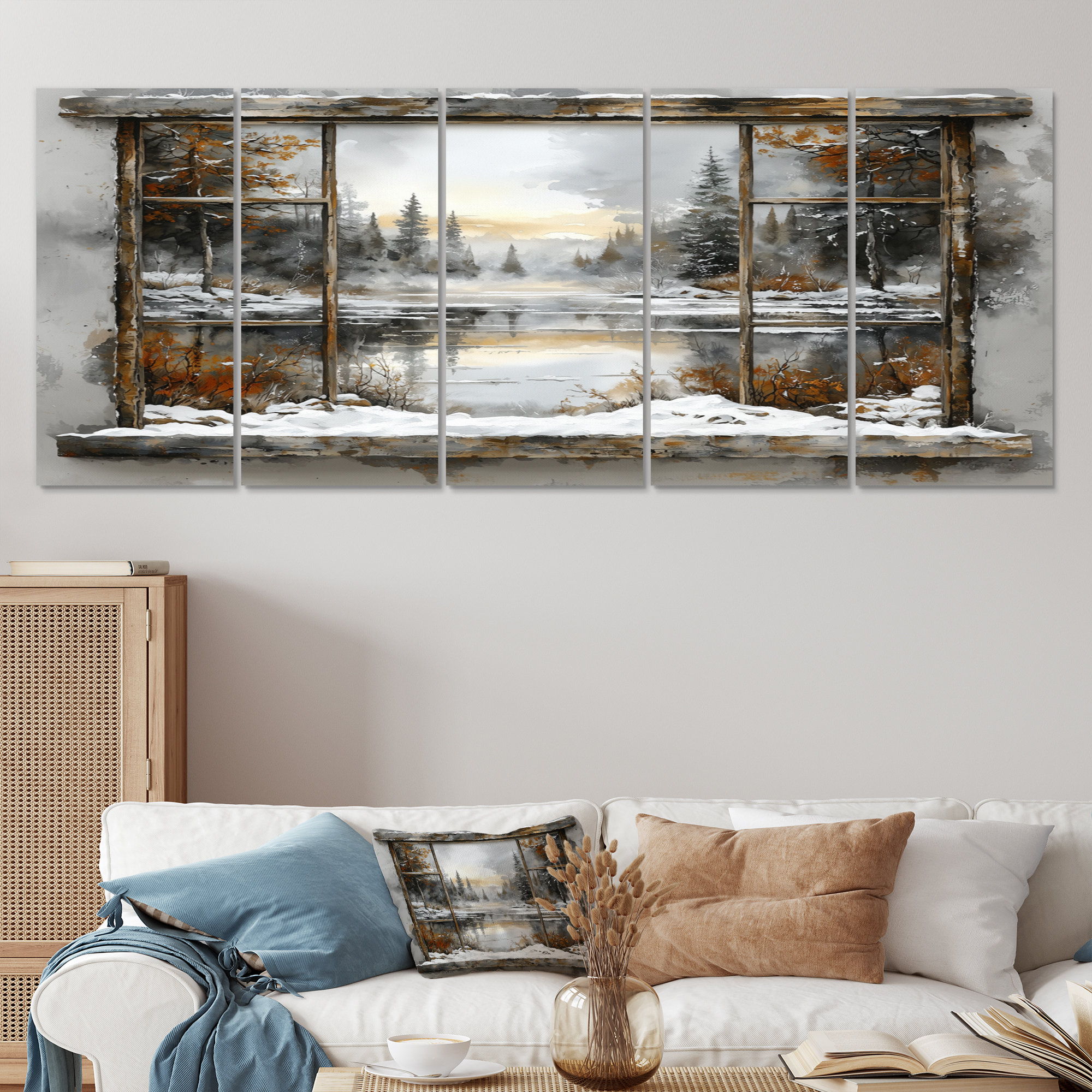 Millwood Pines Frosty Dawn Winter Windows Scenery I - Winter Landscape ...