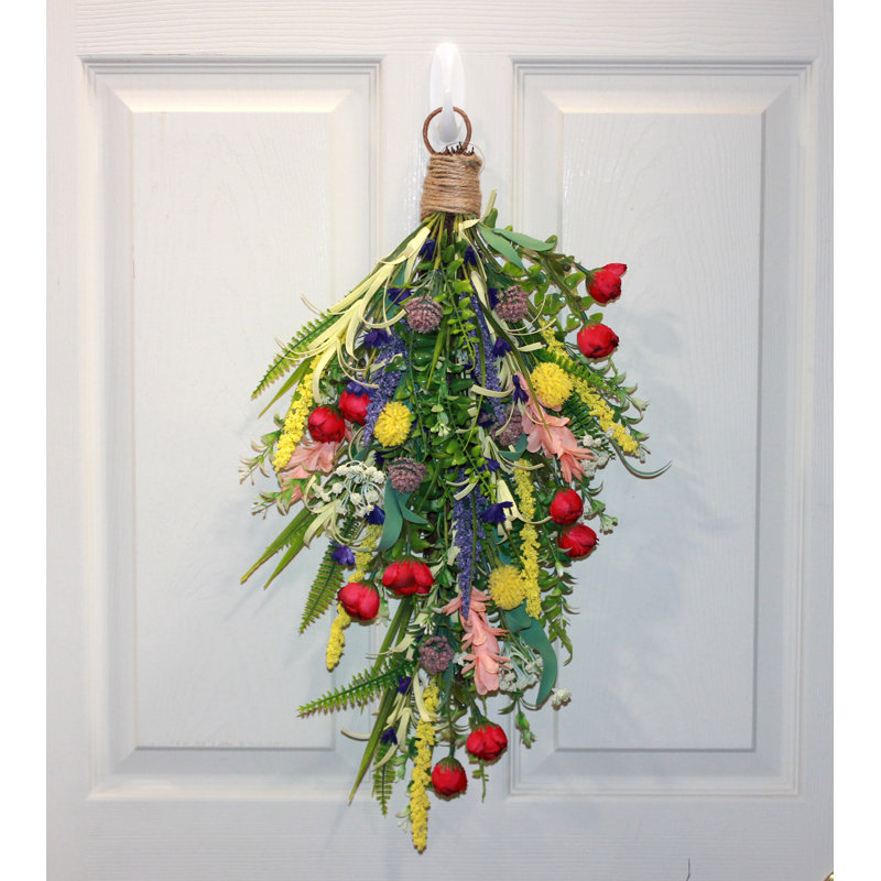 Primrue 24" Wild Artificial Multicolor Spring Flower Teardrop | Wayfair