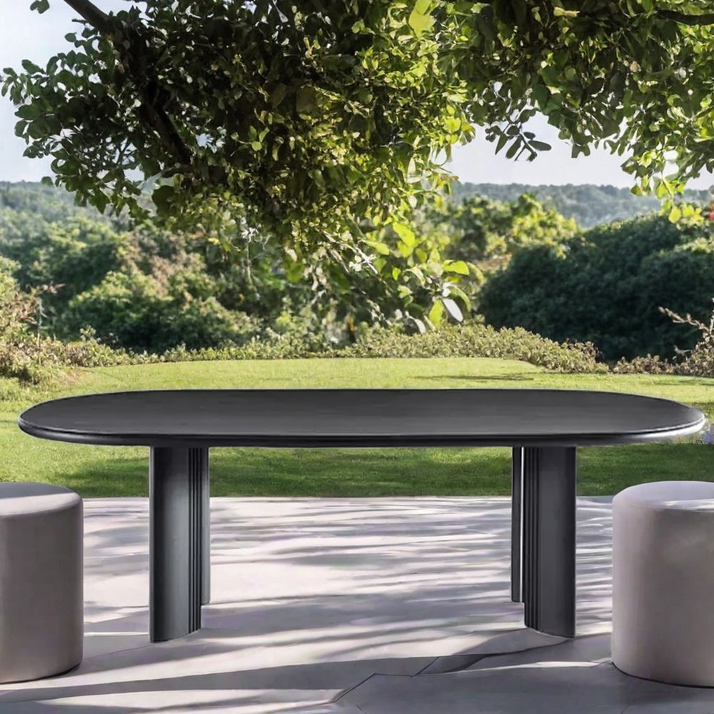 Elegance Furnishings Aluminum Alloy Sintered Stone Patio Table Oval 94. ...