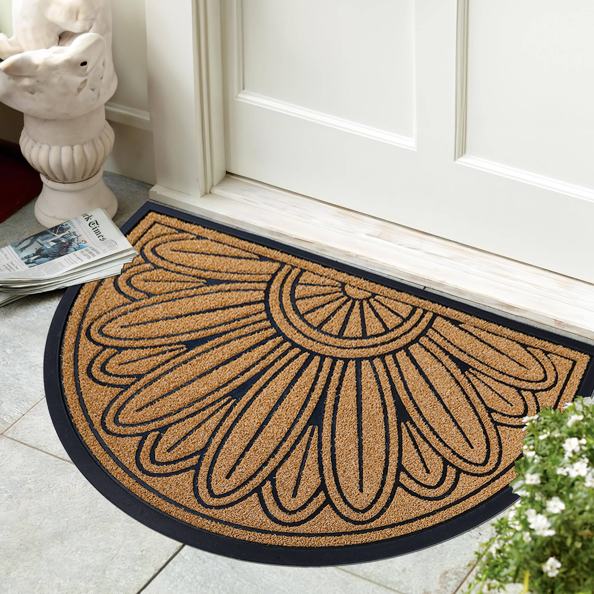 Winston Porter Half Round Welcome Doormat, Durable Large Heavy Duty ...