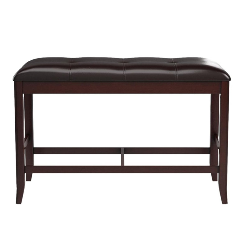 Red Barrel Studio® Counter Height Dining Bench In Deep Brown Finish ...
