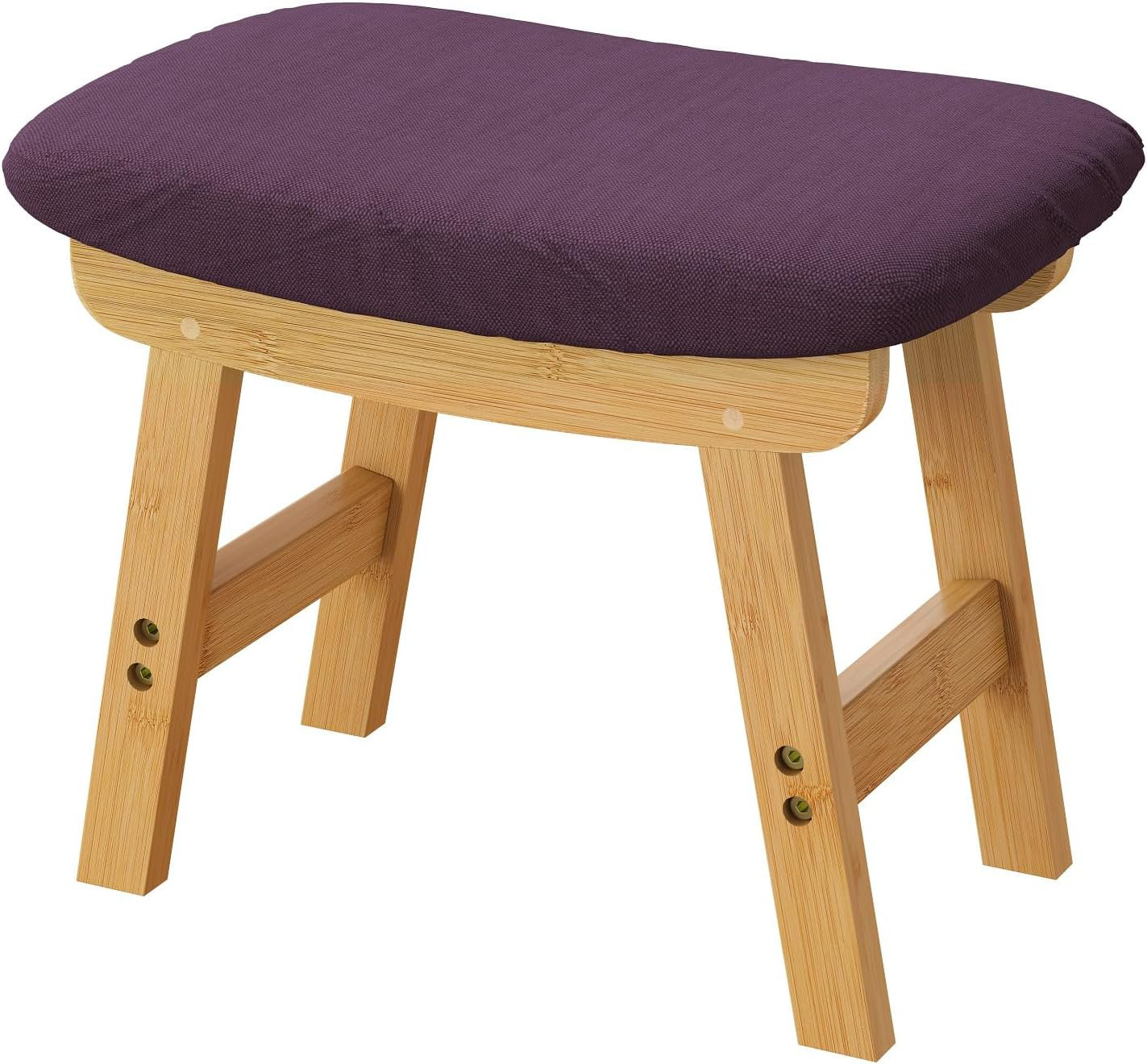 Lark Manor™ Purple Small Soft Footrest Ottoman With Wood Legs, Sofa ...