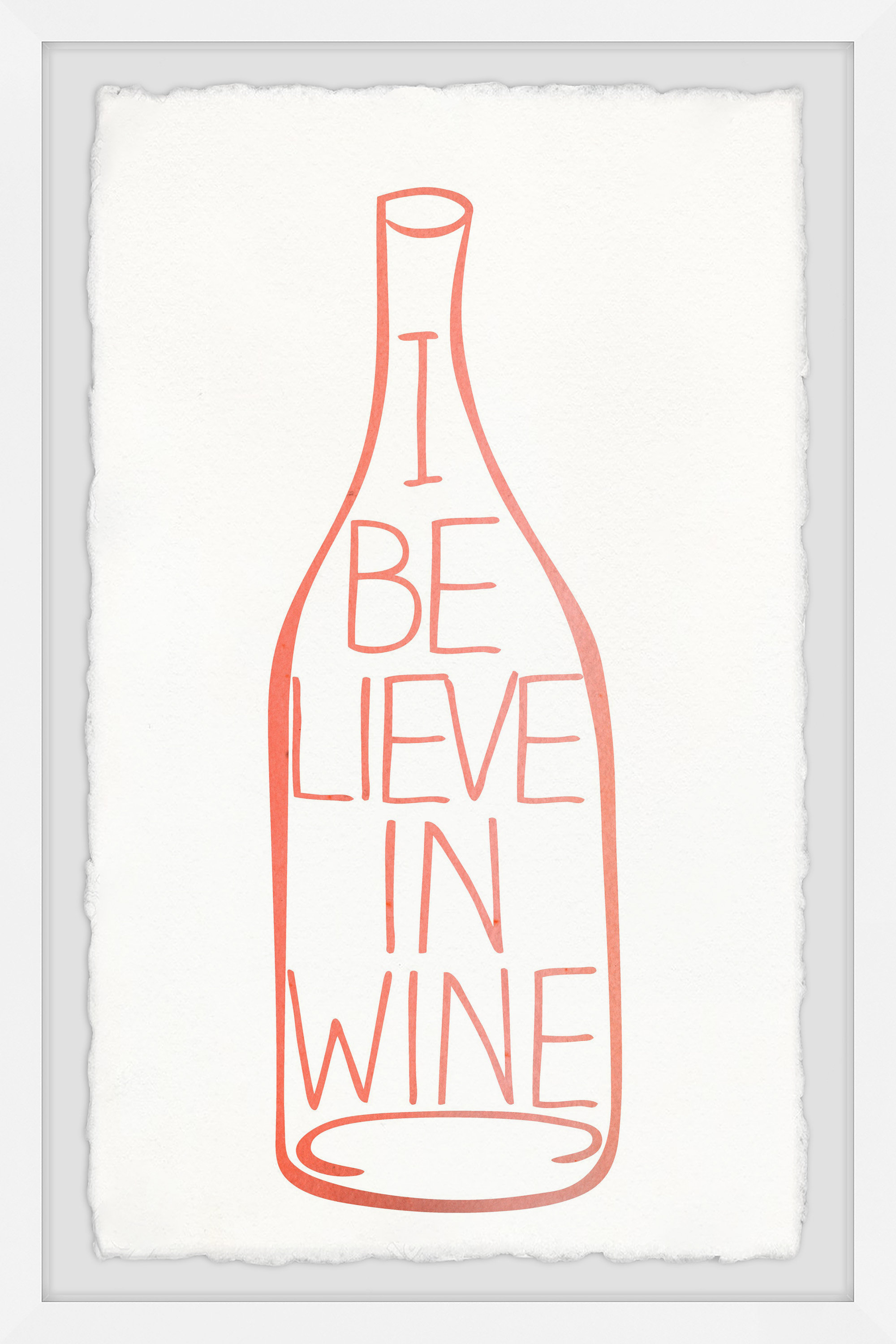 Wrought Studio I Believe in Wine - Picture Frame Textual Art Print on ...