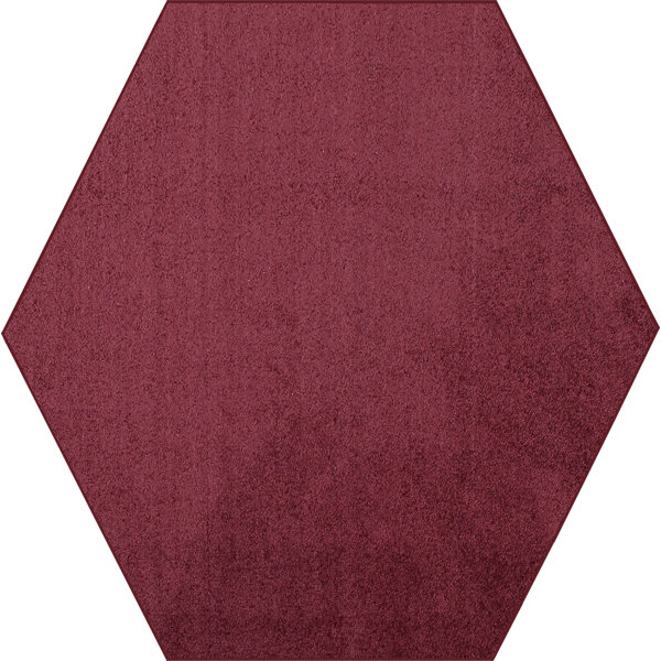 Latitude Run® Solid Color Hexagon Shape Area Rugs Cranberry | Wayfair