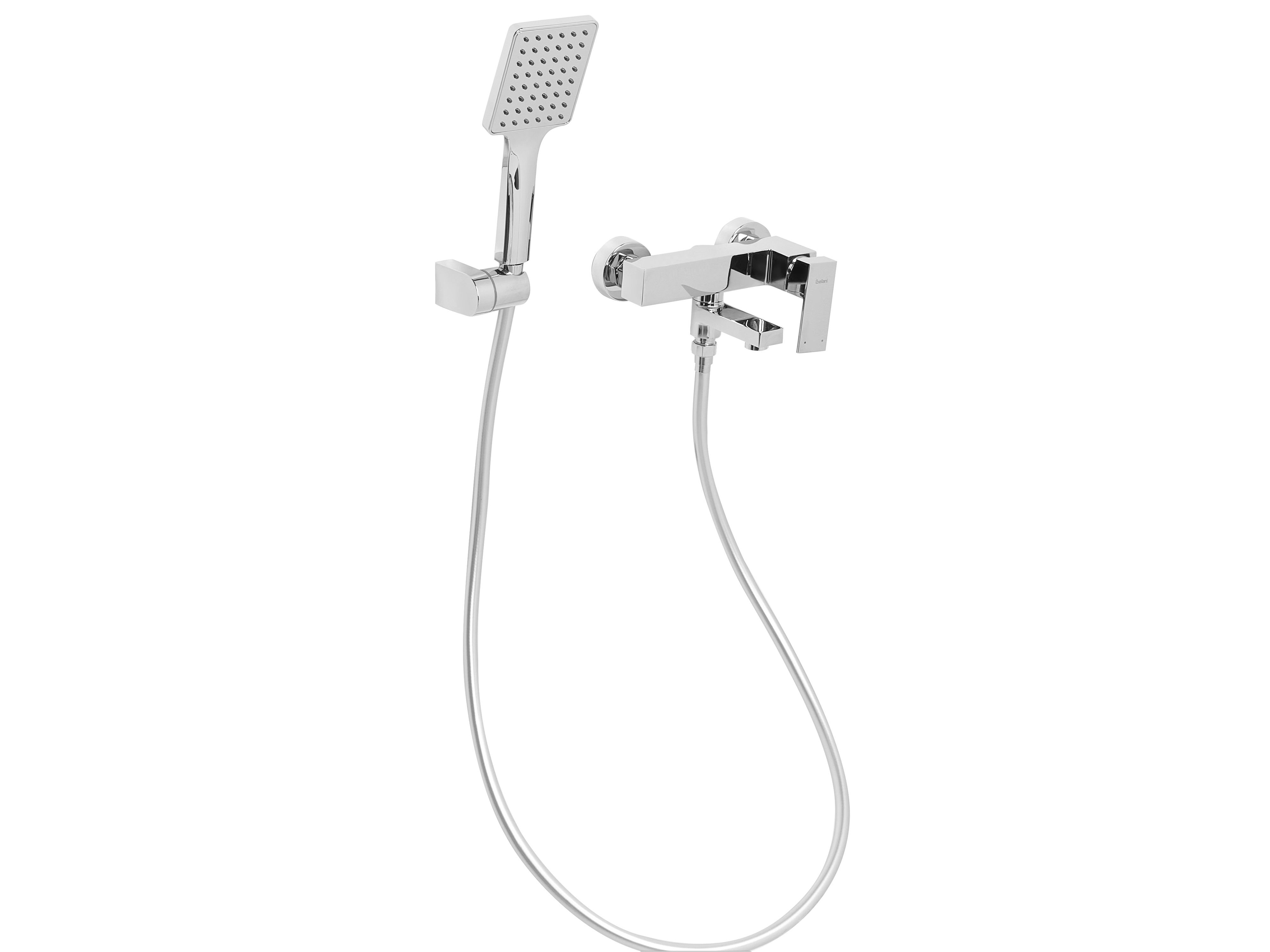 Metro Lane Wall Mounted Bath Shower Mixer Tap BALNEARIO Black | Wayfair ...