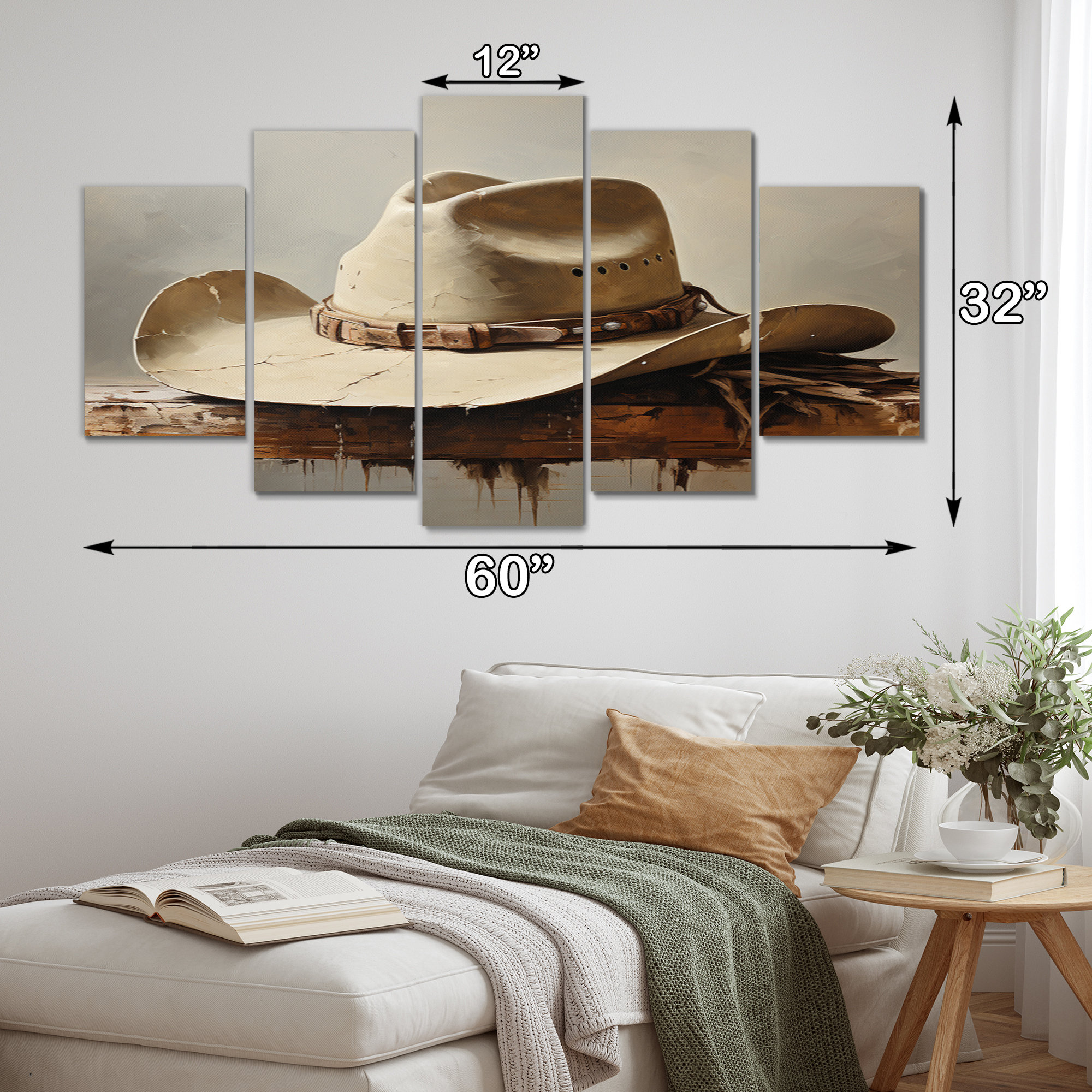Union Rustic Cowboy Hat Minimalism Style IV - 5 Piece No Frame Print on ...