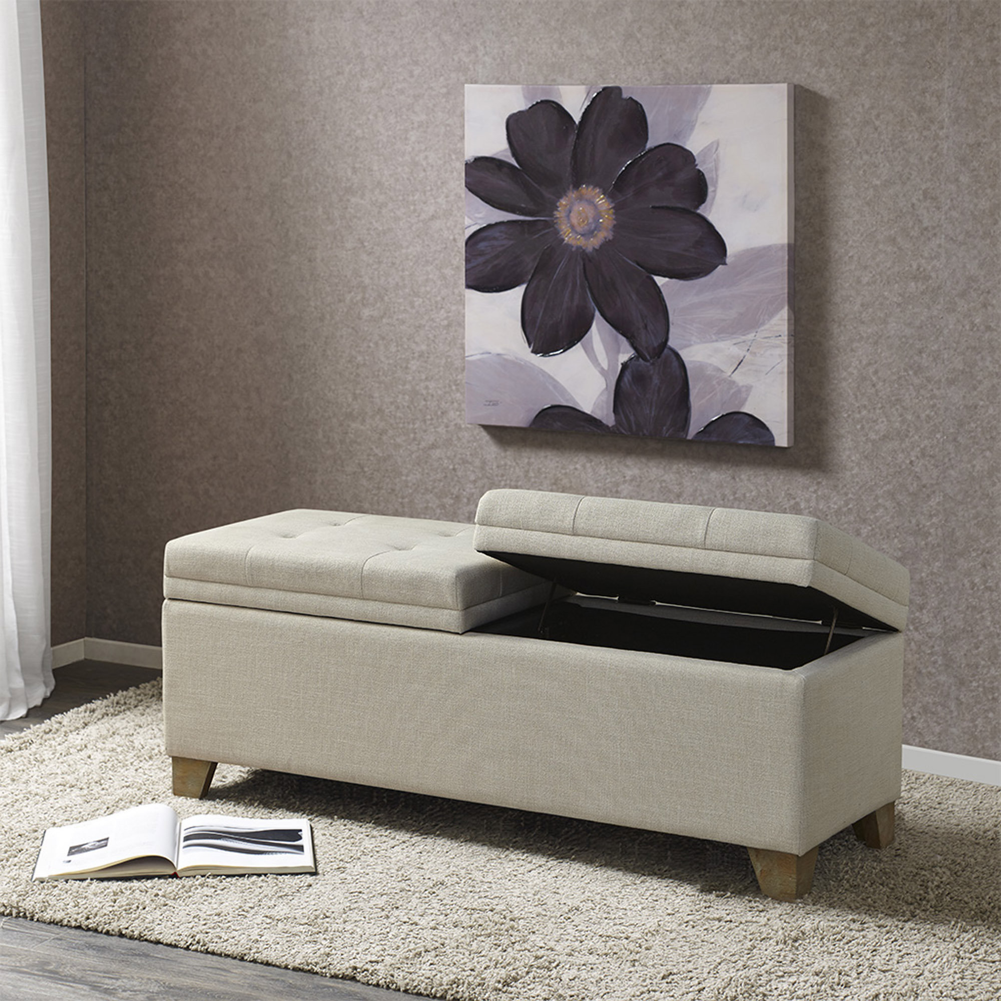 Ebern Designs Soft Close Storage Bench For Bedroom | Wayfair