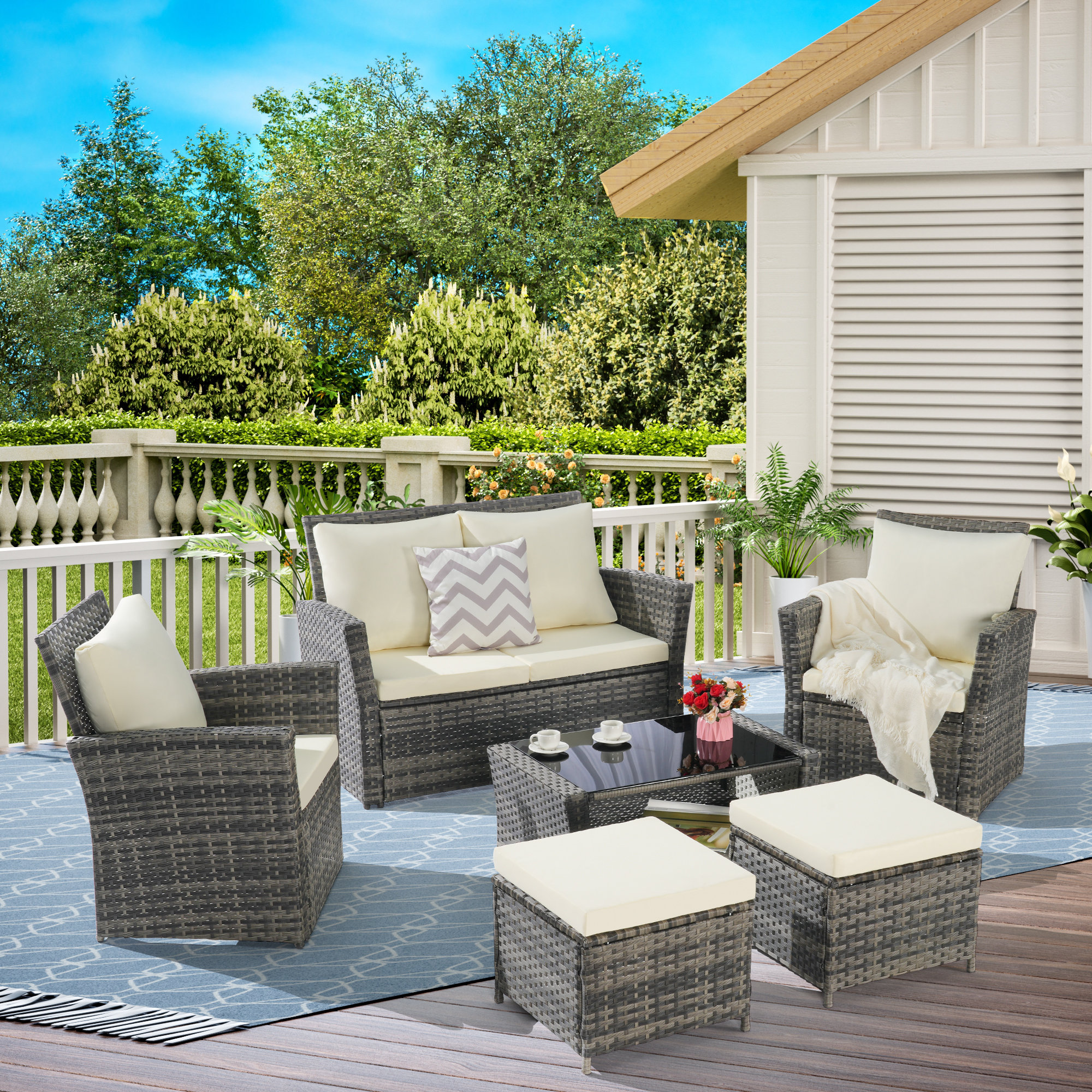 Latitude Run® 6 Piece Wicker Patio Furniture Sets - Wayfair Canada