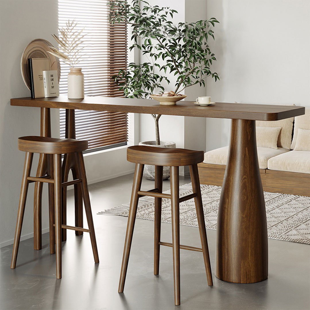 Mont Bike Solutions 3 Pieces Brown Rectangle Solid Wood Bar Table set ...