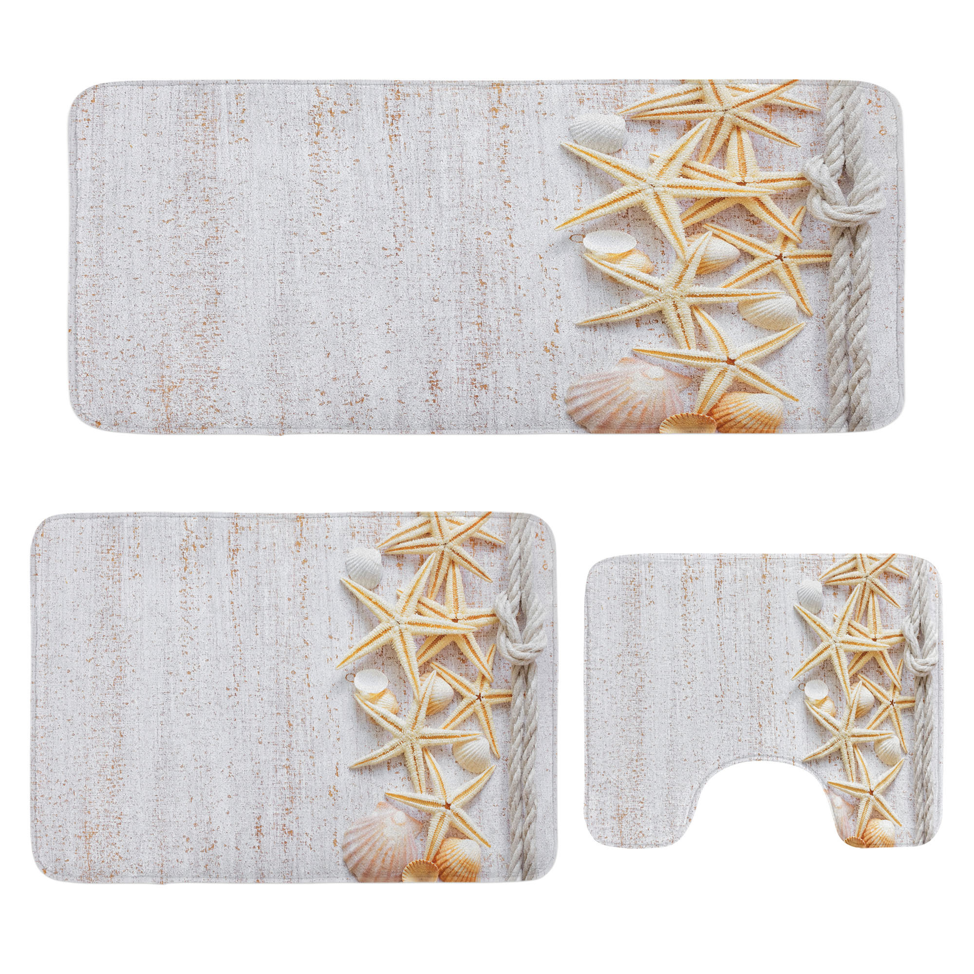 East Urban Home Ocean Bathroom Rug Set 3 Pieces U-Shape & Rectangle ...