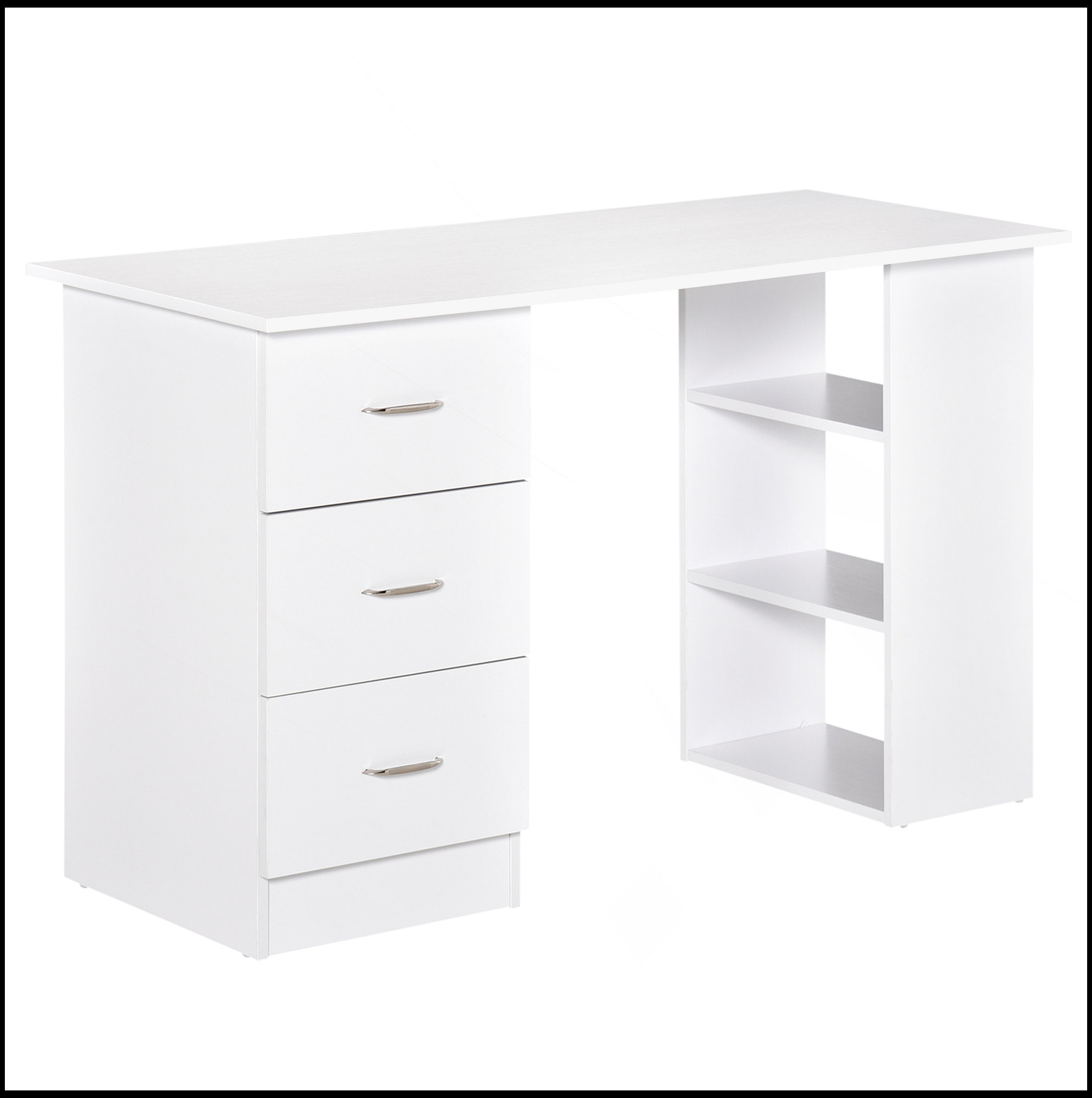 Ebern Designs 47" Modern Home Office Computer Desk Bookcase Combo ...