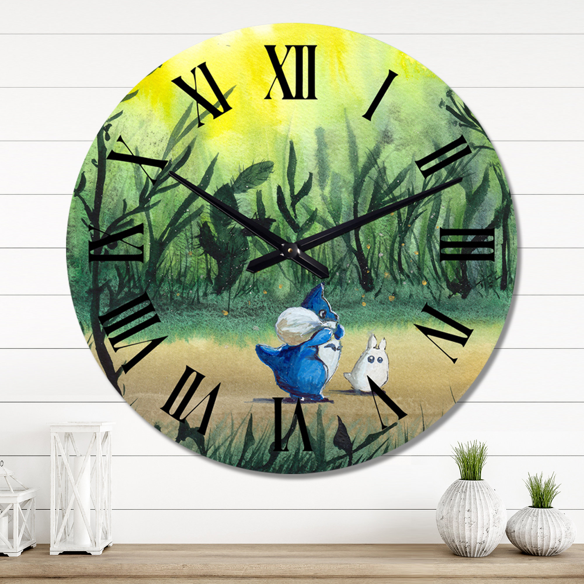 East Urban Home Cartoon Characters in Forest - Traditional Wall Clock ...