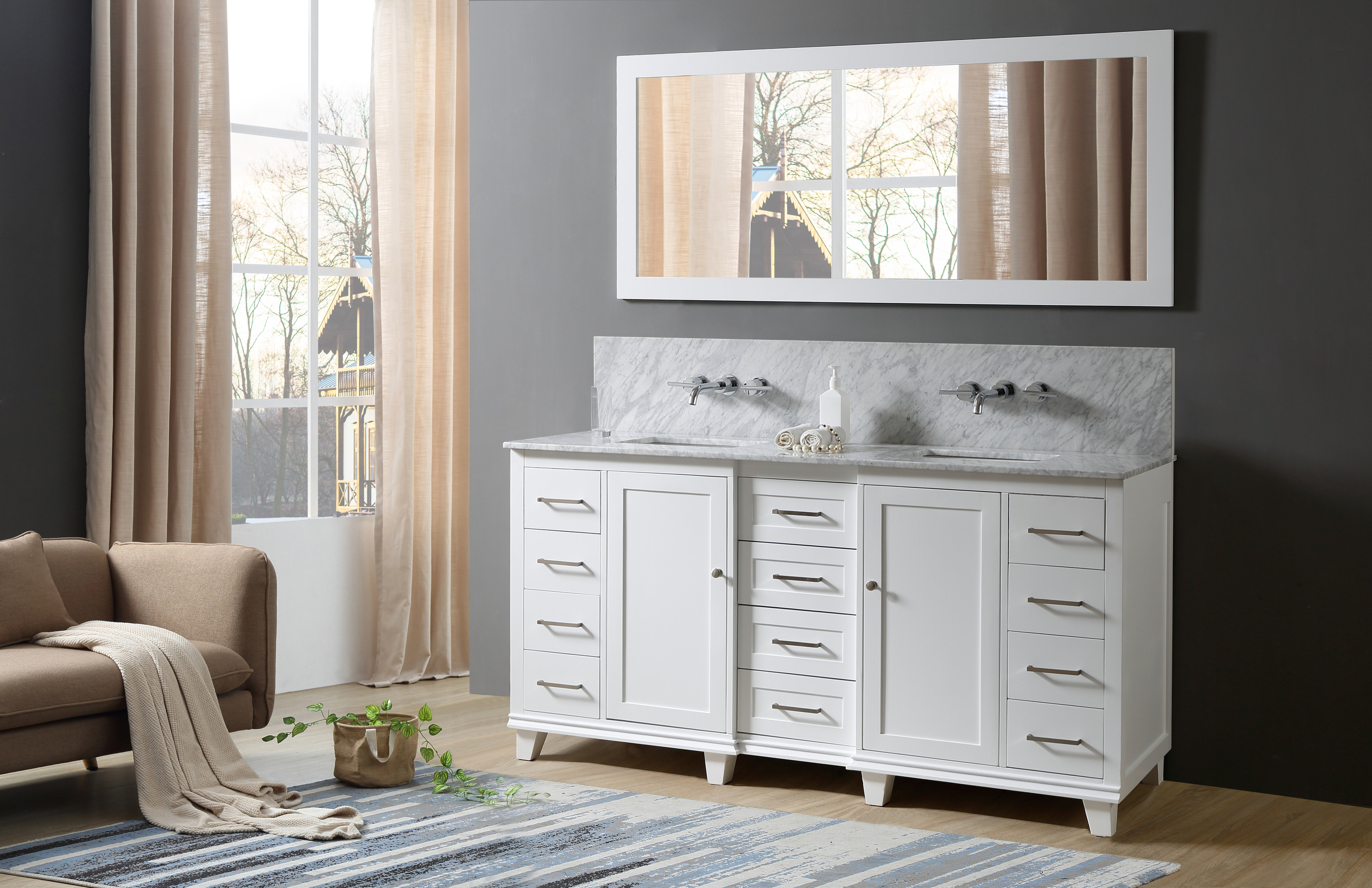Wildon Home® Vem Ultimate Classic Premium 72" Double Bathroom Vanity ...