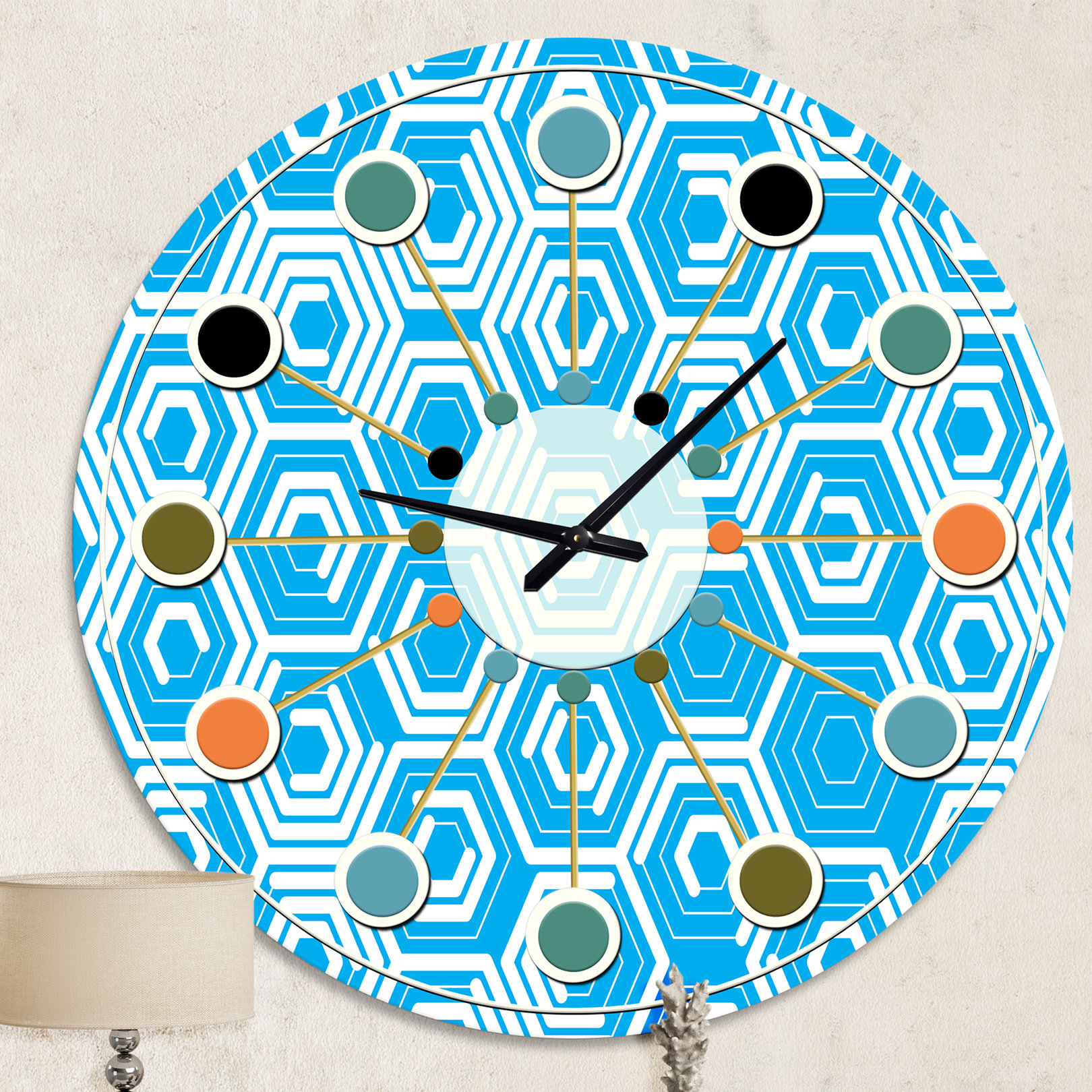 East Urban Home Retro Hexagon Pattern VII - Mid-Century Modern wall ...