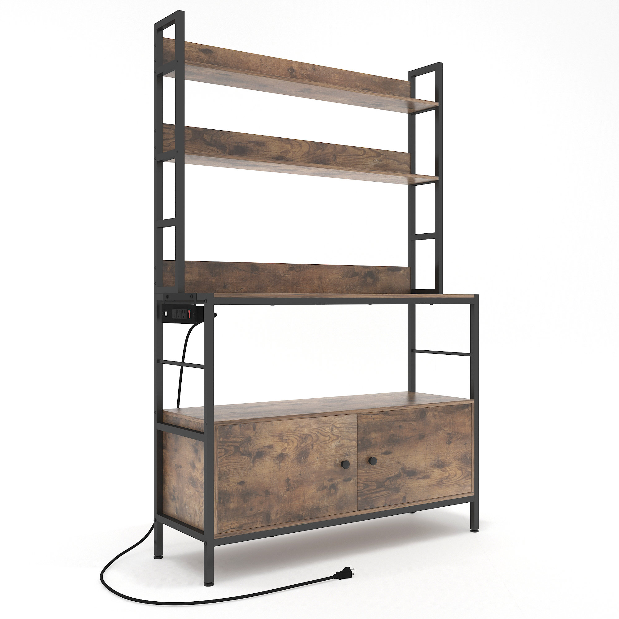 17 Stories Gillianna 39.3'' Steel Standard Baker's Rack with Microwave ...