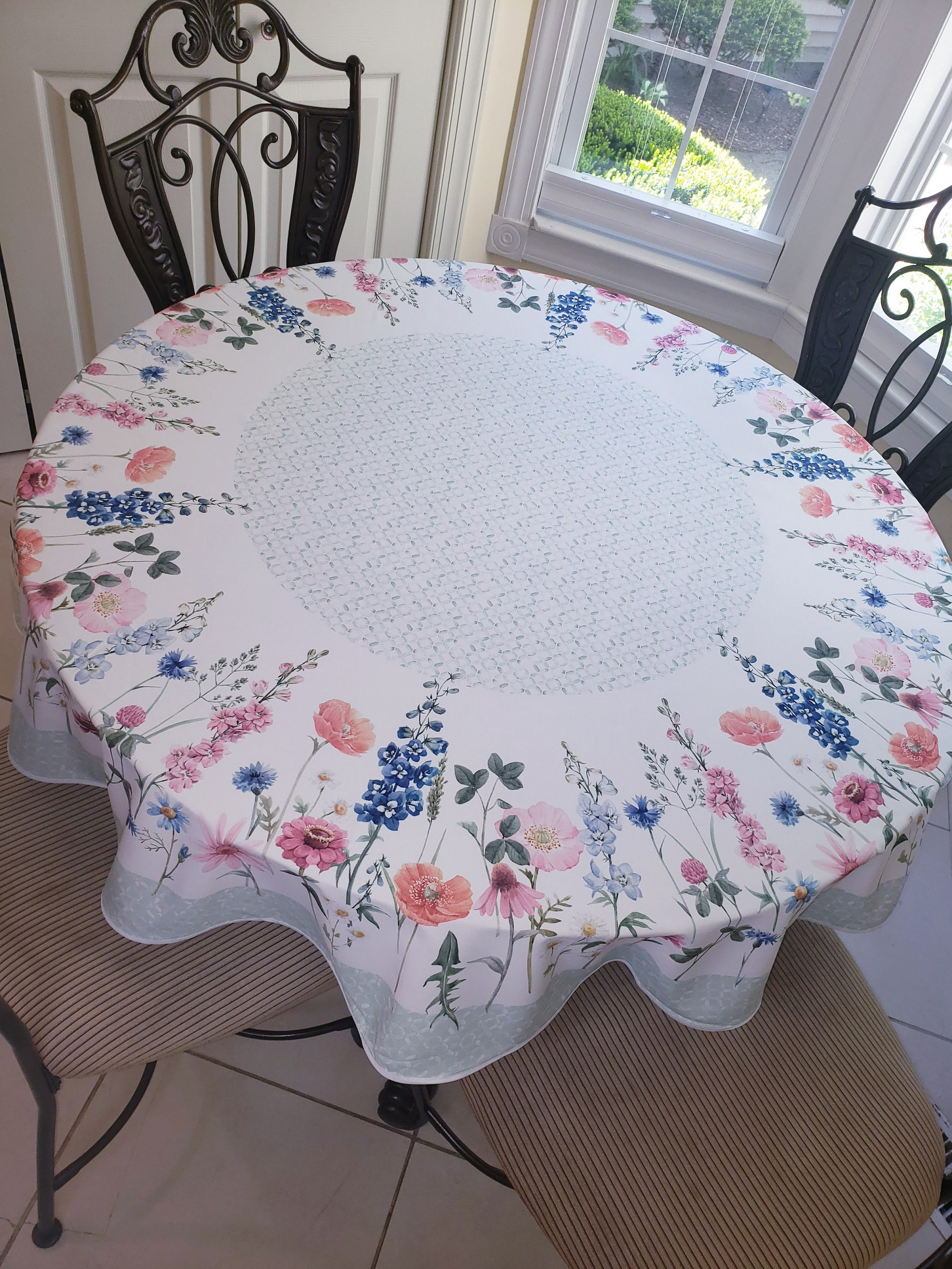 Winston Porter Harnam Floral printed tablecloth with wildflowers in ...
