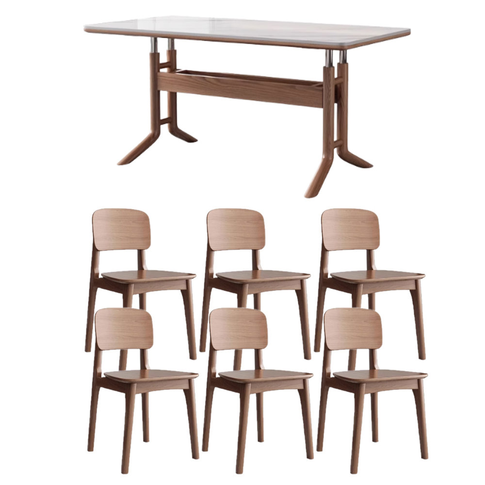 RESROS Rock Slab Rectangular Storable Dining Table Set - Wayfair Canada