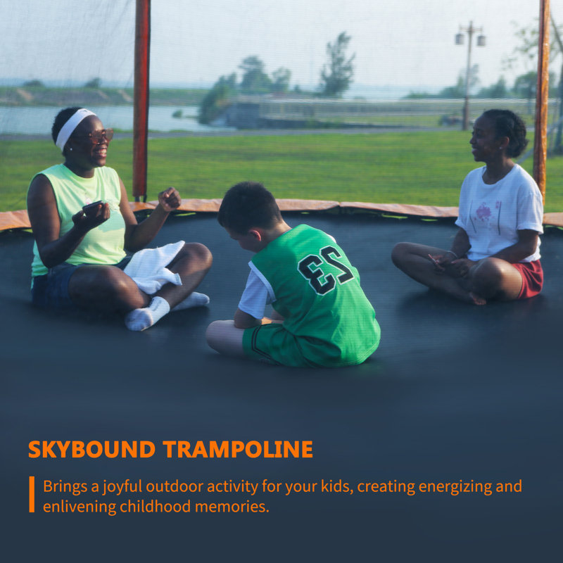 SKYBOUND 12' Round Backyard/Outdoor Trampoline Set with Safety ...