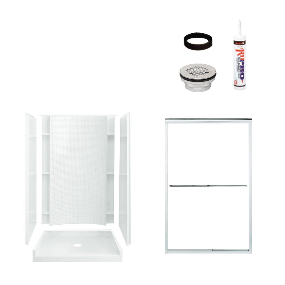 Sterling by Kohler Accord 48" W x 77" H Framed Rectangle Sliding Shower ...