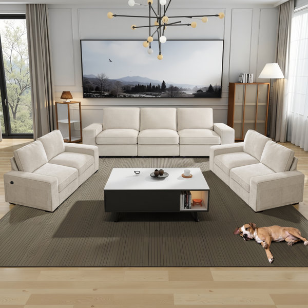 FAIRYLAND 3 - Piece Modular Living Room Set(7-Seater) | Wayfair