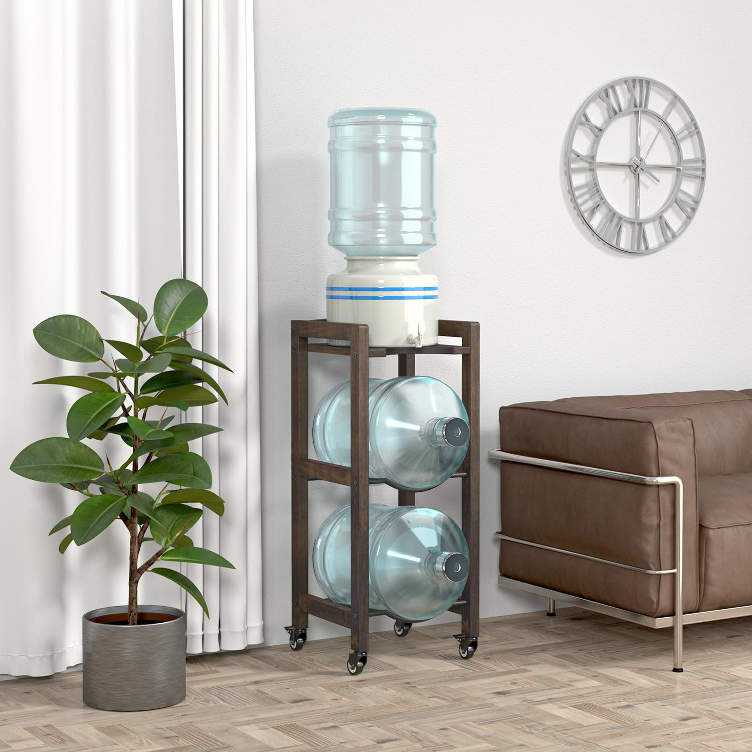 One Allium Way® 3-Tier 5 Gallon Water Jug Holder With Top Shelf, 4 ...